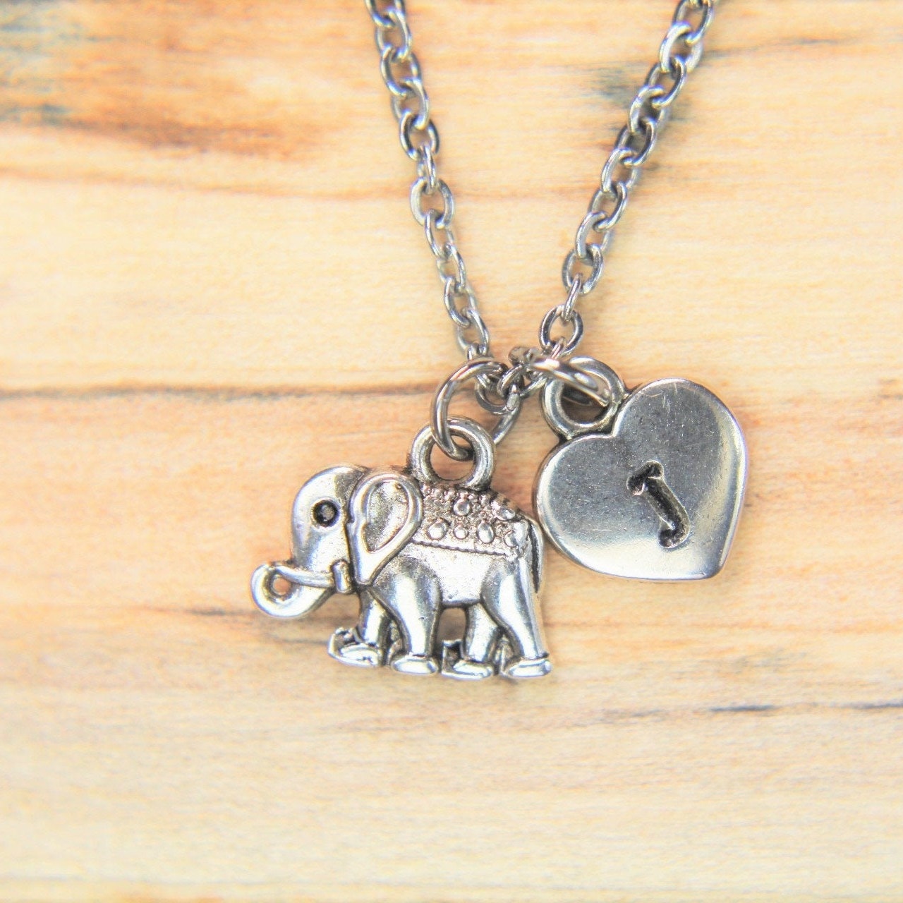 Silver Elephant Charm Necklace Elephant Charm Customized Jewelry ...