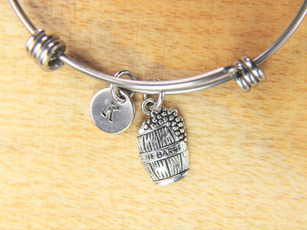 Wine Barrel Charm Bracelet Beer Bucket Charm Bangle Wine Barrel Charm ...