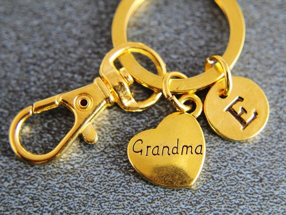 Gold Grandma Charm Keychains Grandma Keychain Grandma | Etsy