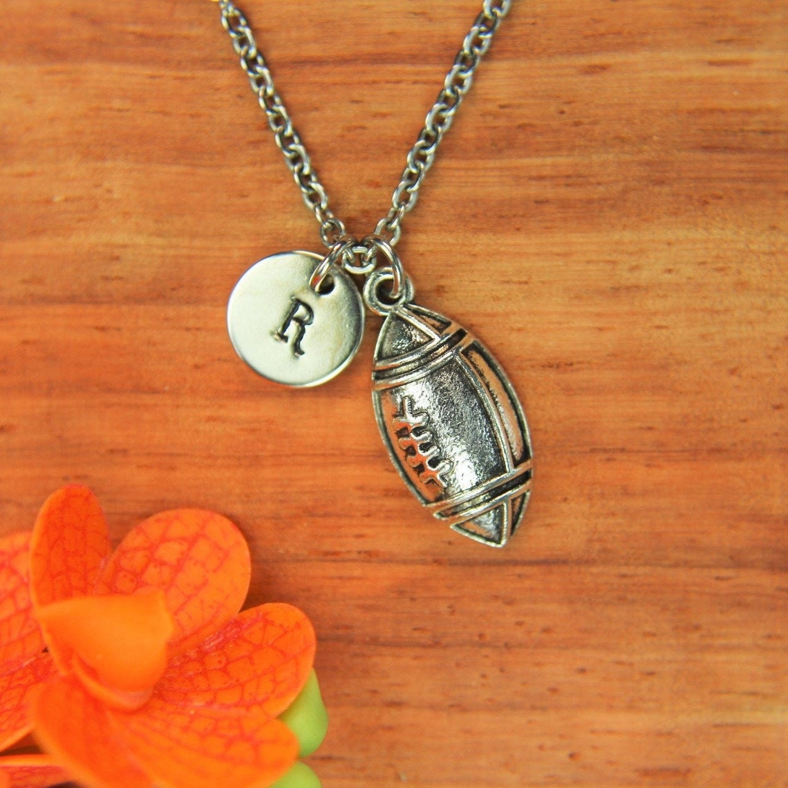 Rugby Necklace Silver Rugby Charm Necklace Sport Gift | Etsy