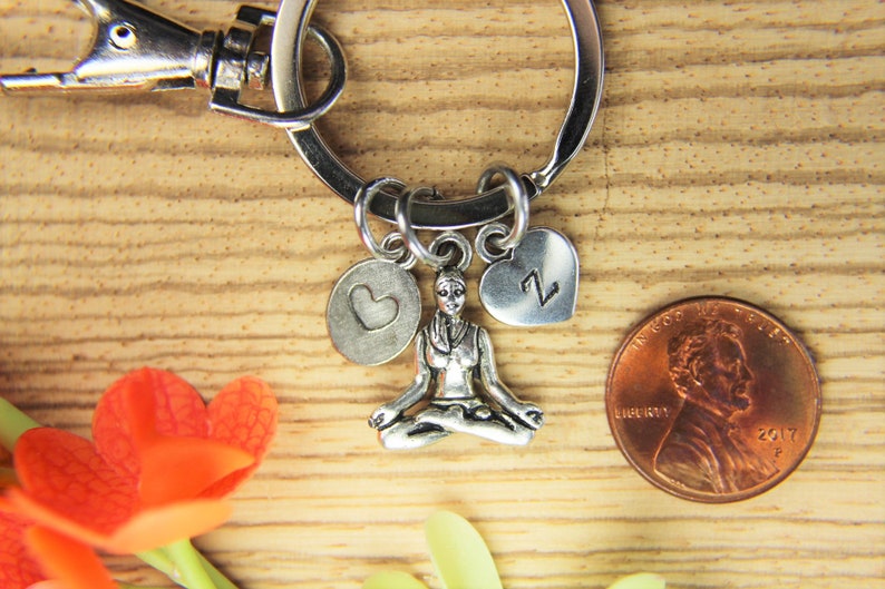 Yoga Keychain Silver Yoga Charm Keychain Yogi Charm Love Gift - Etsy