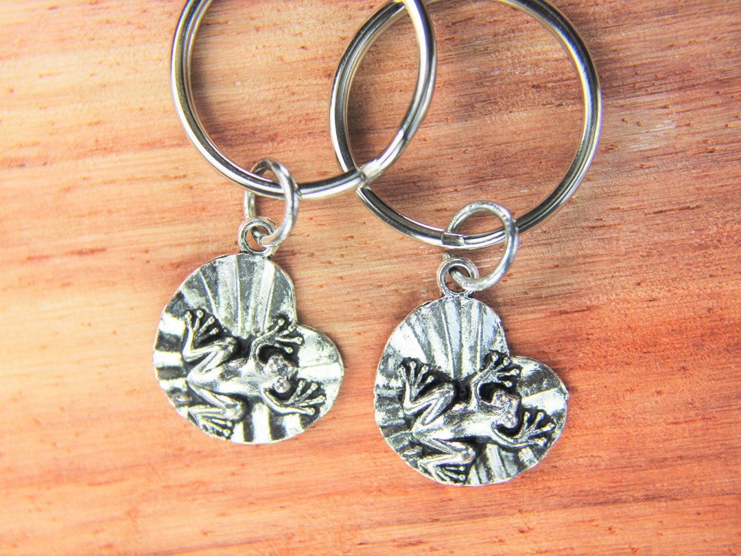 Frog Charm Keychain Set, Silver Animal Jewelry, Gift for Friends - Etsy