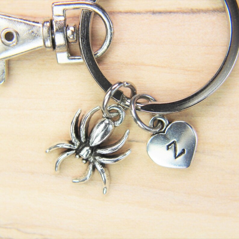 Spider Charm Keychain Silver Spider Charm Keychain Spider Keychain ...