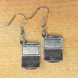 Laptop Earring Silver Computer Charm Earring Laptop Charm Calculator ...