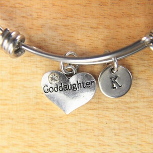 Goddaughter Bracelet Silver Goddaugther Charm Bangle Daughter Jewelry ...