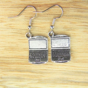 Laptop Earring Silver Computer Charm Earring Laptop Charm Calculator ...