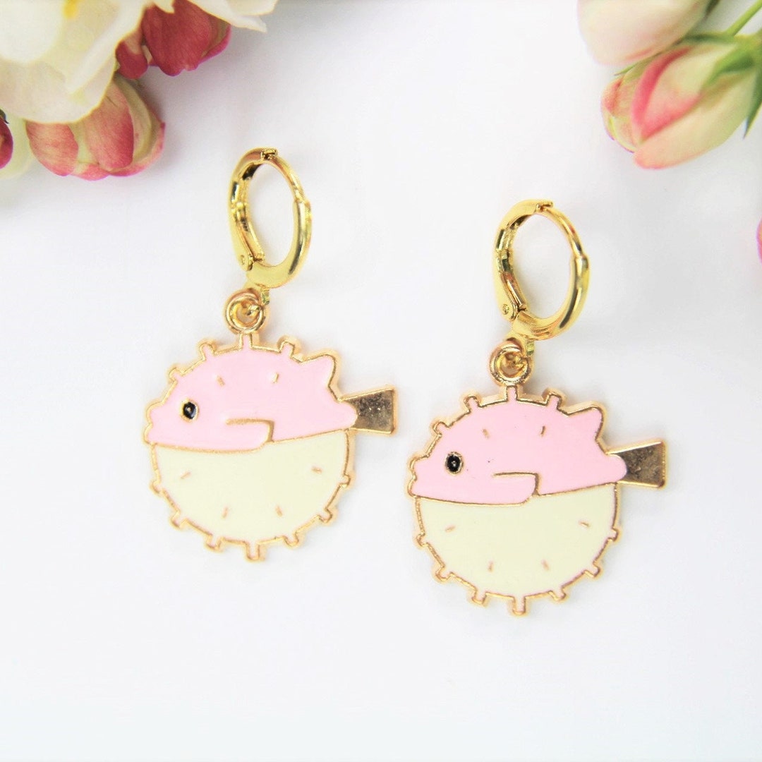 Light Gold Pink Fish Earrings Fishing Gift Fishman Gift Fish Pendant ...