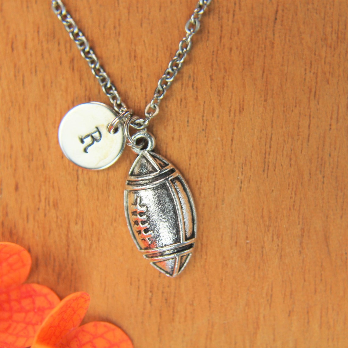 Rugby Necklace Silver Rugby Charm Necklace Sport Gift | Etsy