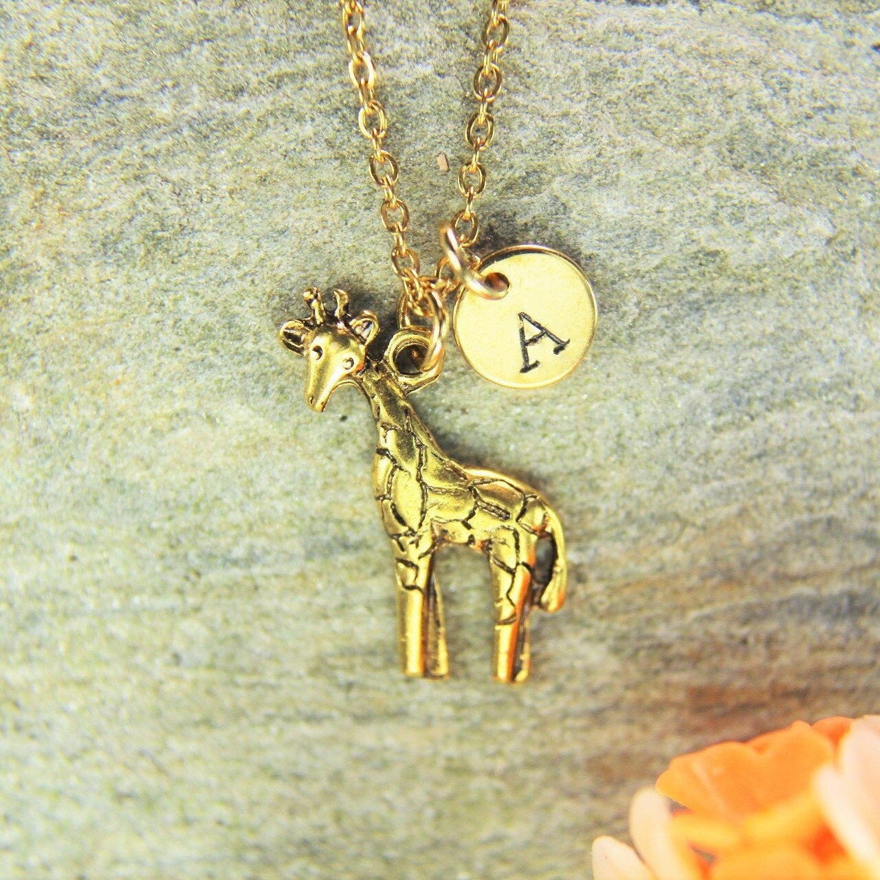 Giraffe Necklace Gold Giraffe Charm Necklace Animal Gift | Etsy