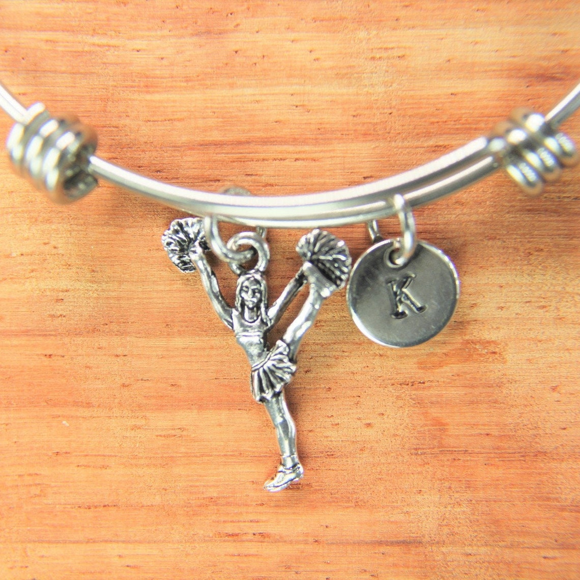 Cheering Charm Bracelet Silver Cheering Charm Bangle Cheering - Etsy
