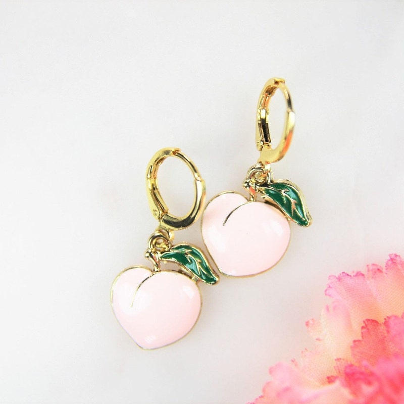 Peach Earrings - Etsy