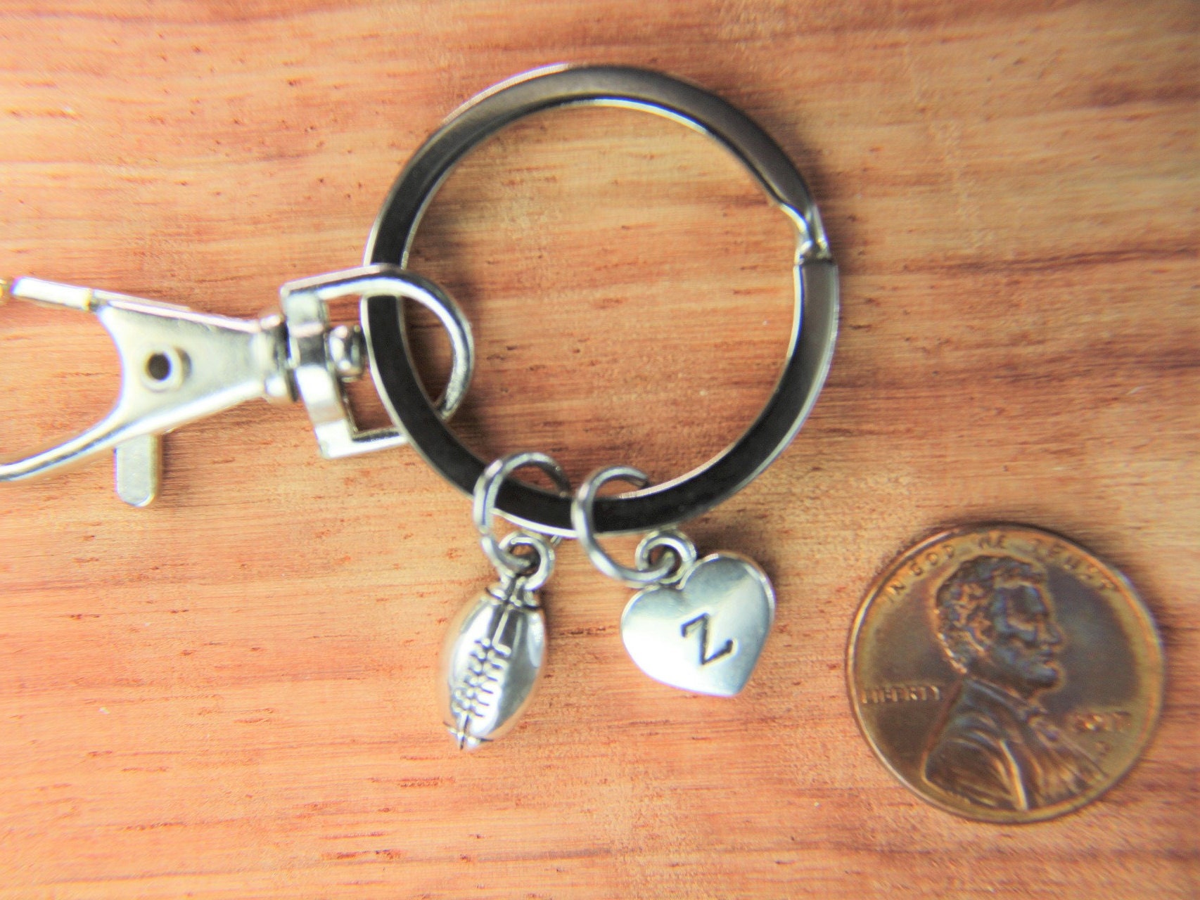Silver Football Charm Keychain Football Keychain Football Key - Etsy.de