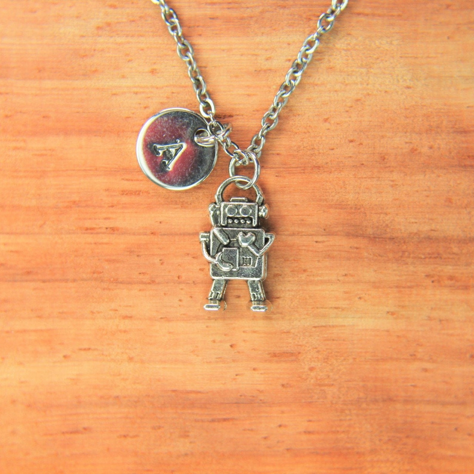 Silver Engineer Charm Necklace Robot Charm Engineer Necklace - Etsy