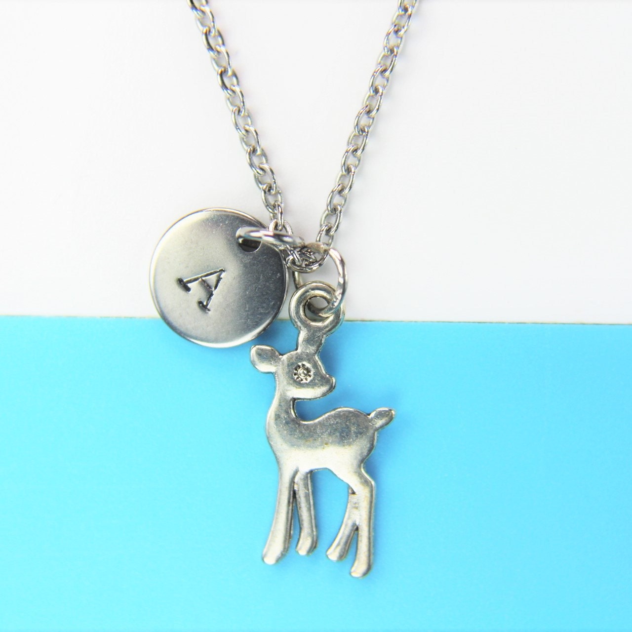 Cute Deer Necklace Silver Deer Charm Necklace Gift for Girl - Etsy.de