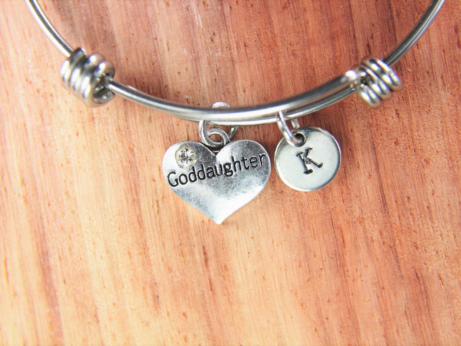 Goddaughter Bracelet Silver Goddaugther Charm Bangle Daughter Jewelry ...