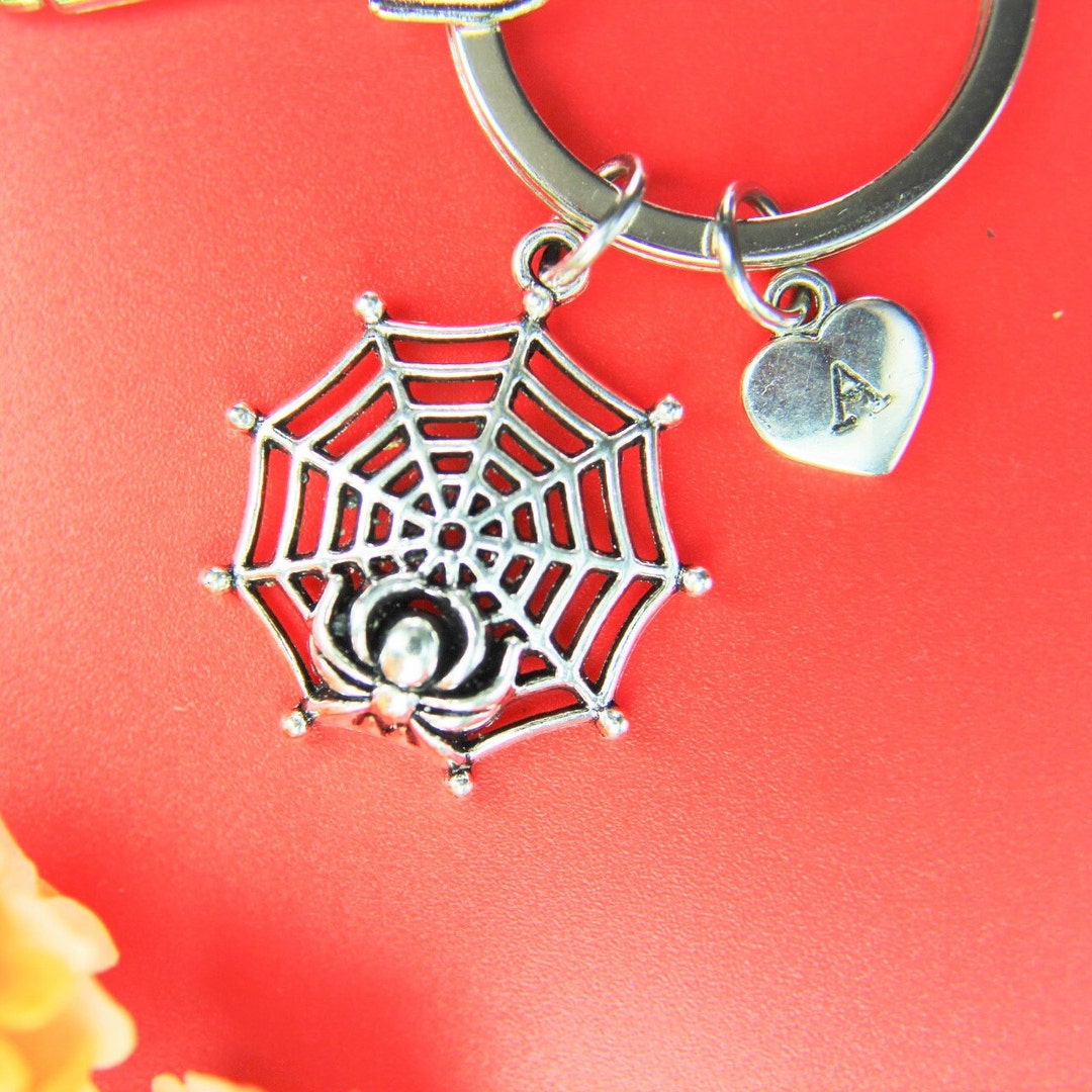 Big Spider Wed Charm Silver Spider Charm Keychain Halloween Gift Insect ...