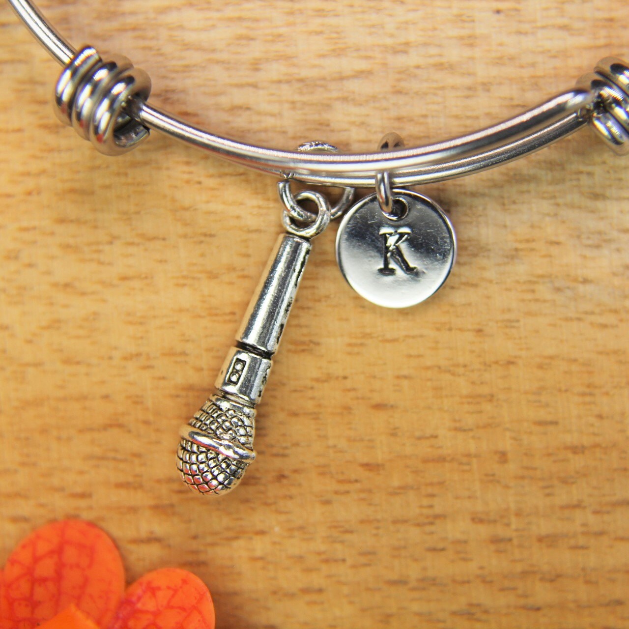 Microphone Bracelet Silver Microphone Charm Bracelet | Etsy