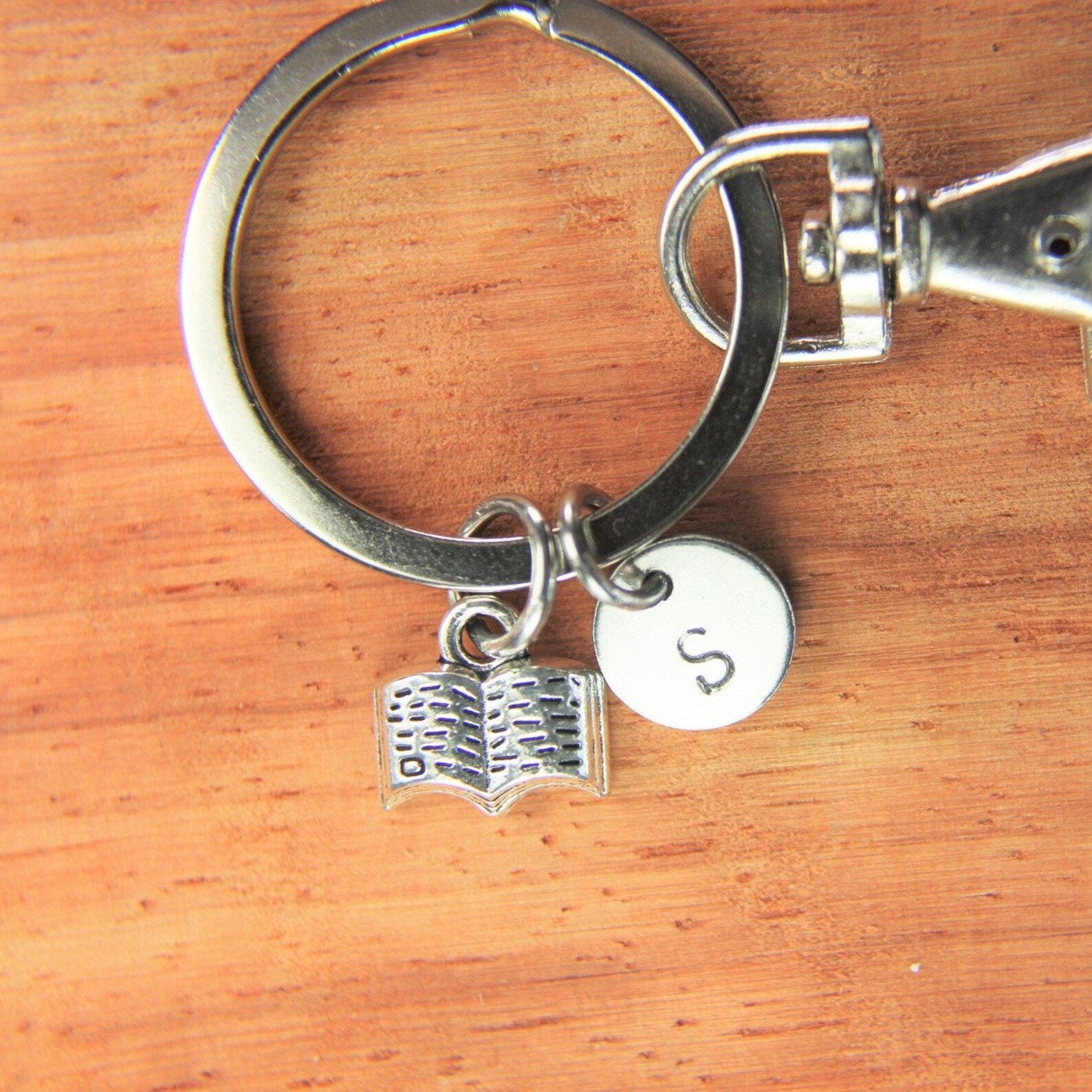 Silver Open Book Charm Keychain Open Book Charm Keychain - Etsy