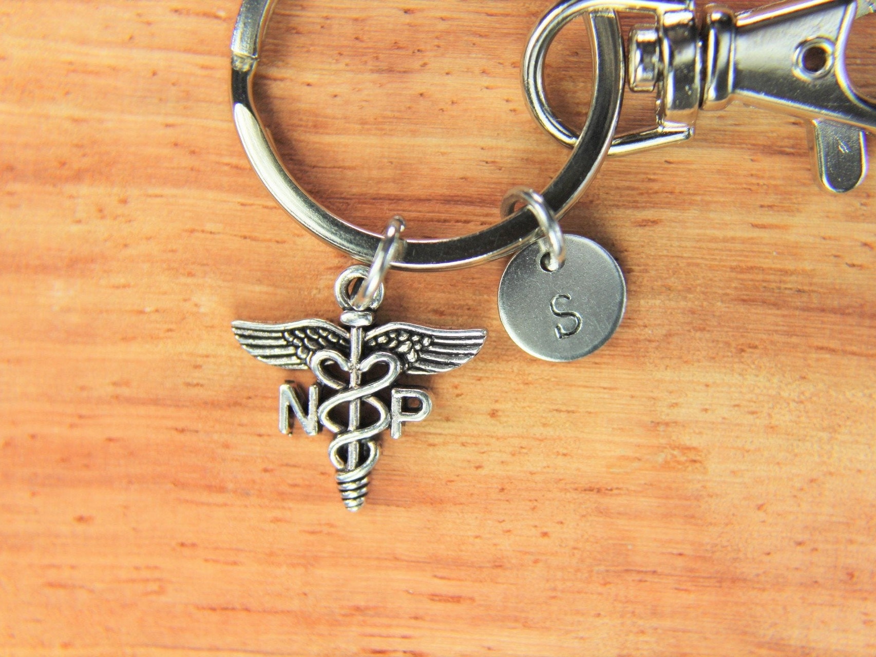 NP Caduceus Charm Keychain Caduceus Keyrings NP Gift Nurse Gift Medical ...