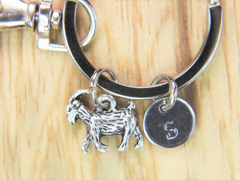 Silver Goat Charm Keychain Goat Charm Keychain Animal Key Ring | Etsy