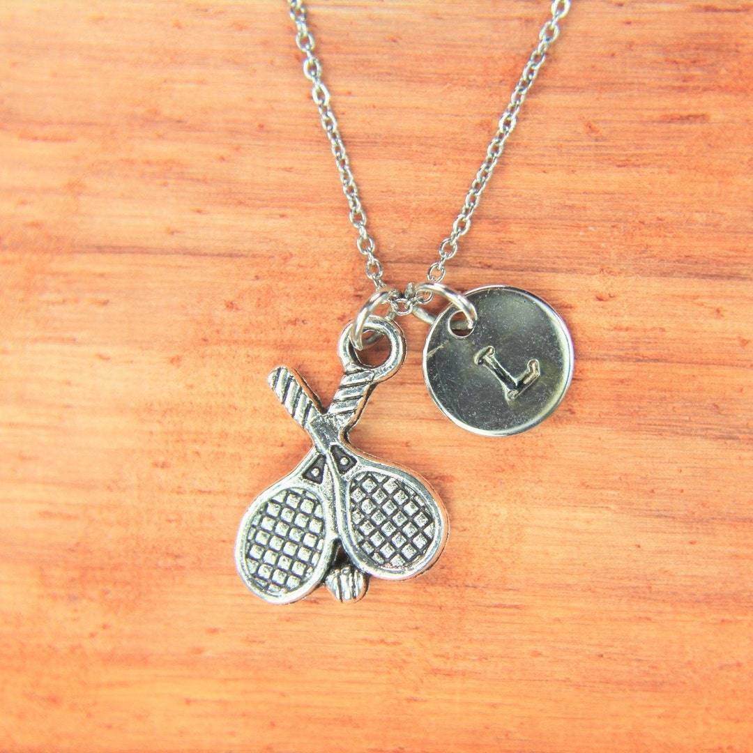 Collier de tennis Argent Tennis Charm Collier Tennis Racket Gift Sport ...