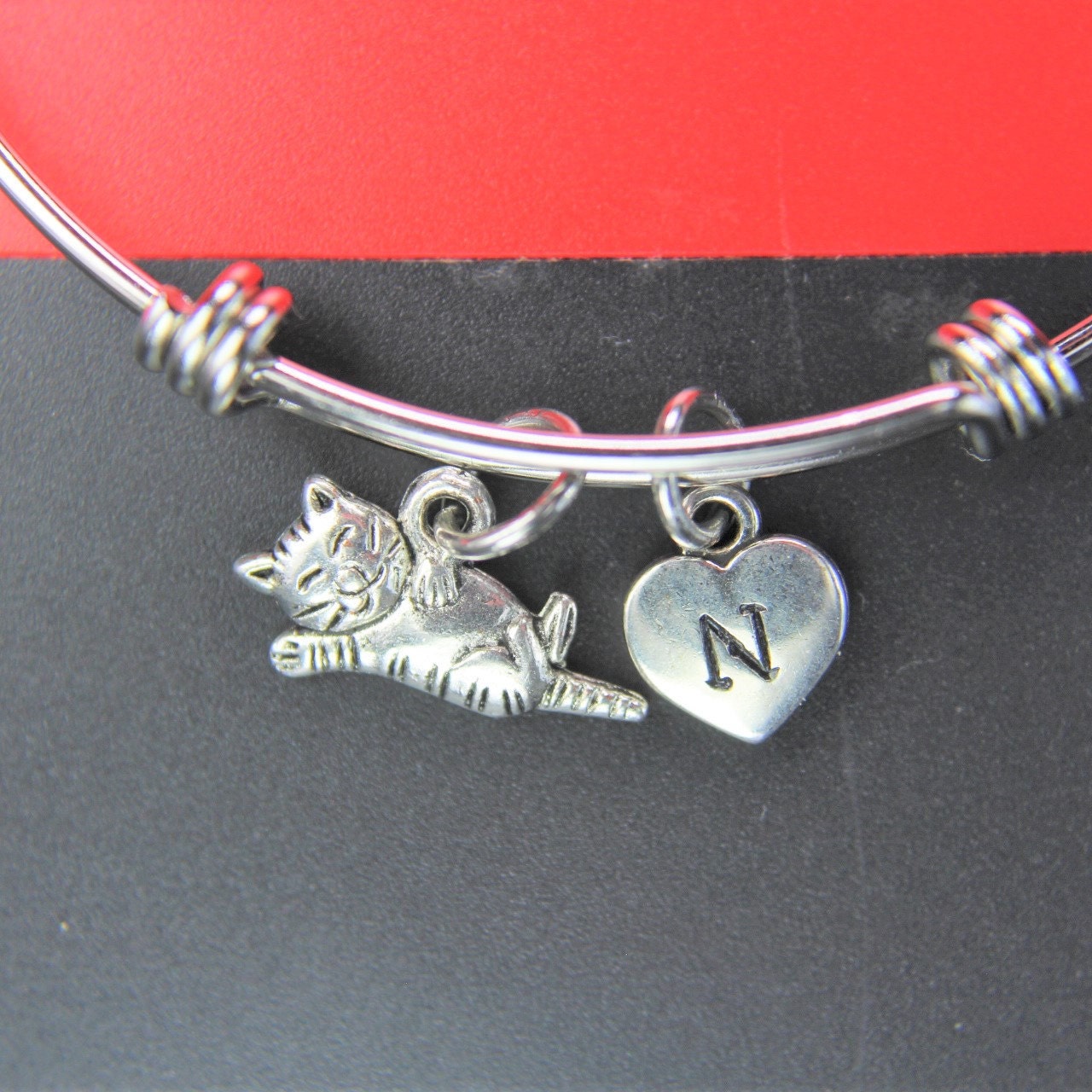 Best Christmas Gift Cat Bracelet Cat Bangle Cute Cat Charm Cat - Etsy ...