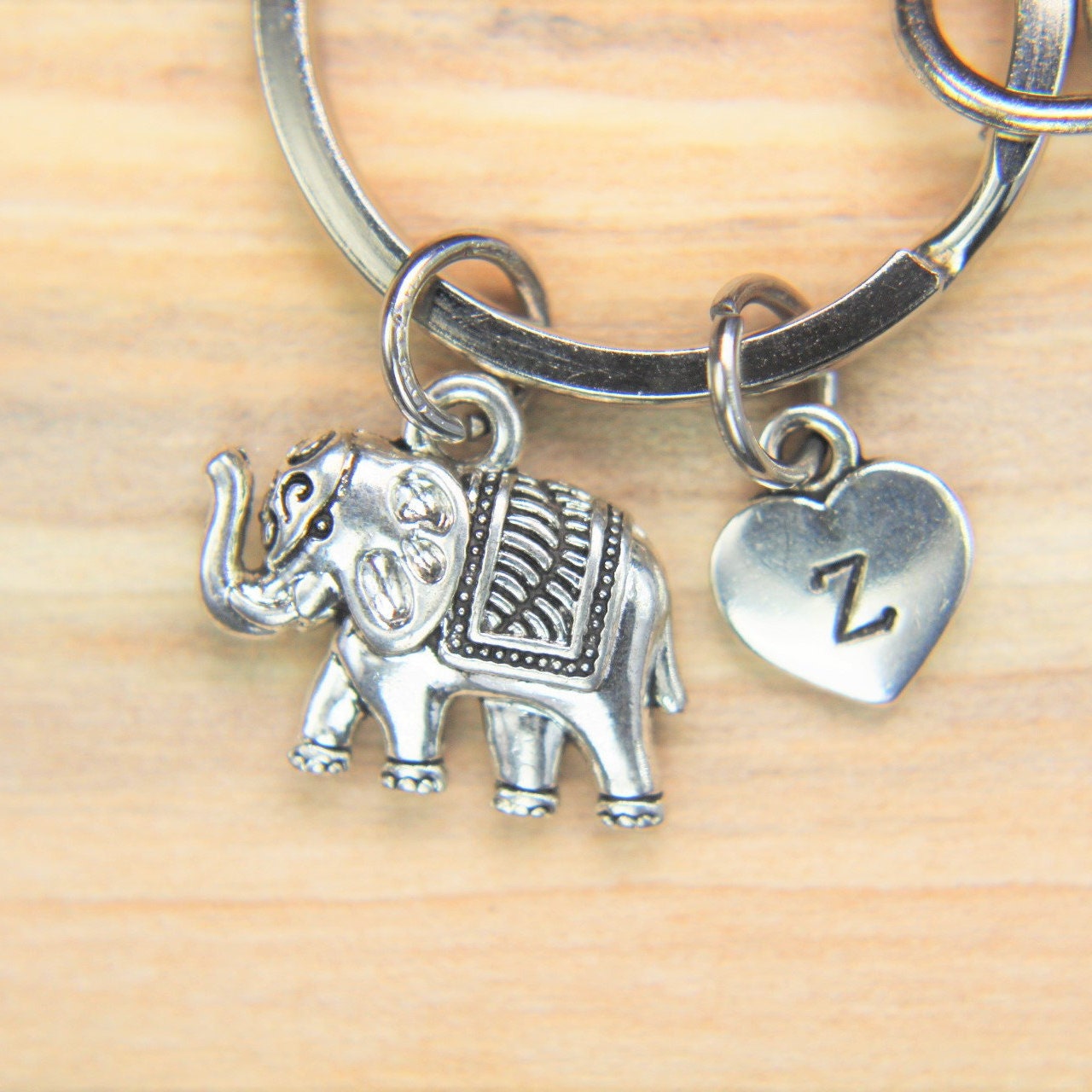 Elephant Charm Silver Elephant Charm Keychain Elephant Key - Etsy