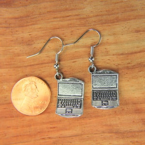 Laptop Earring Silver Computer Charm Earring Laptop Charm Calculator ...