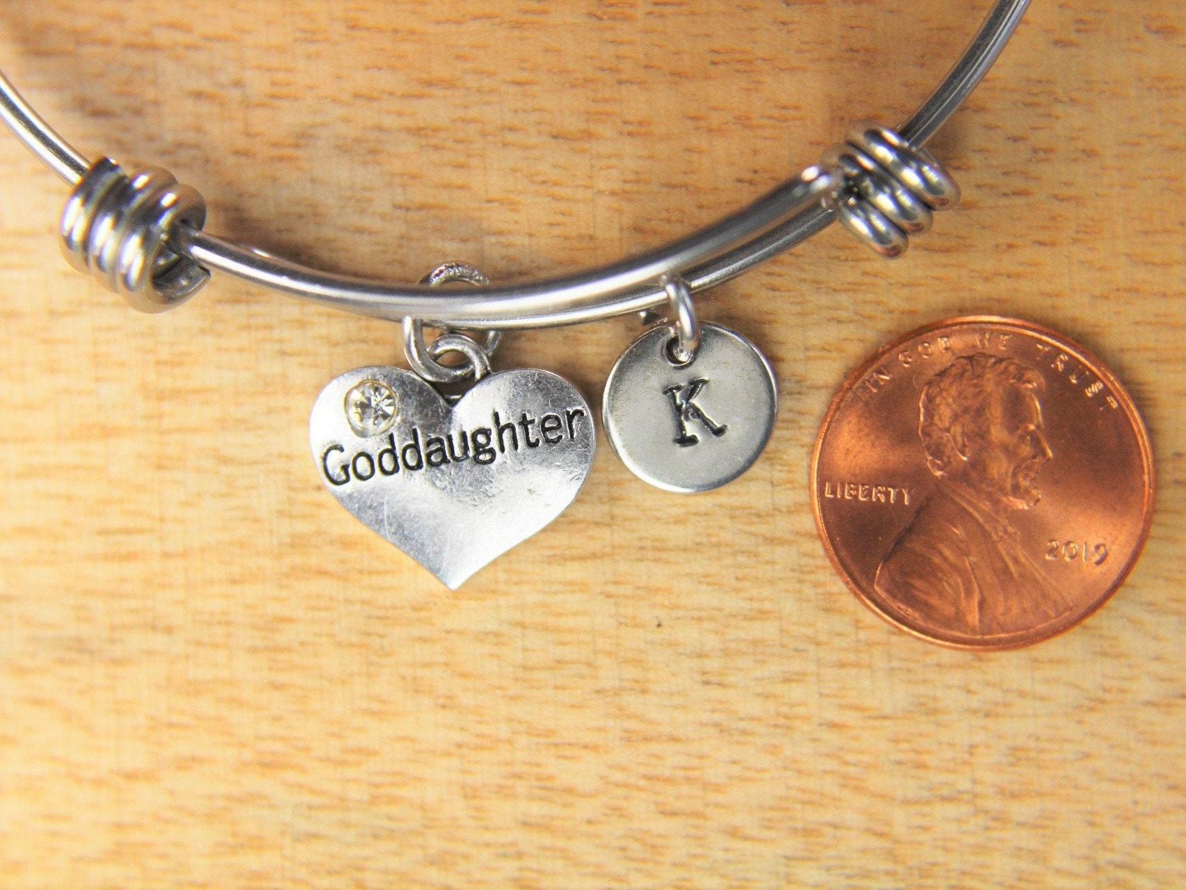 Goddaughter Bracelet Silver Goddaugther Charm Bangle Daughter Jewelry ...