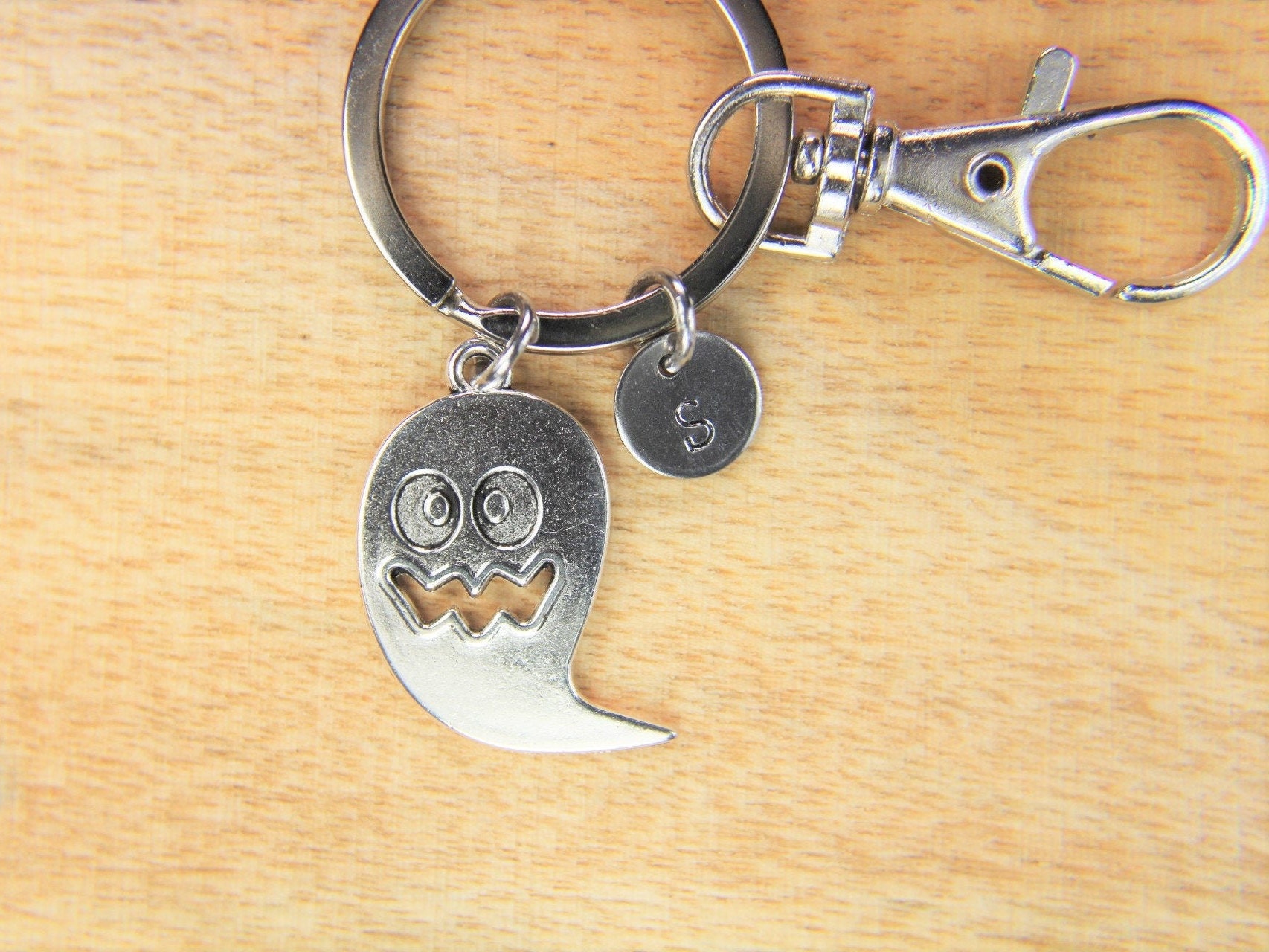 Ghost Keychain Ghost Pendant Silver Ghost Charm Halloween - Etsy