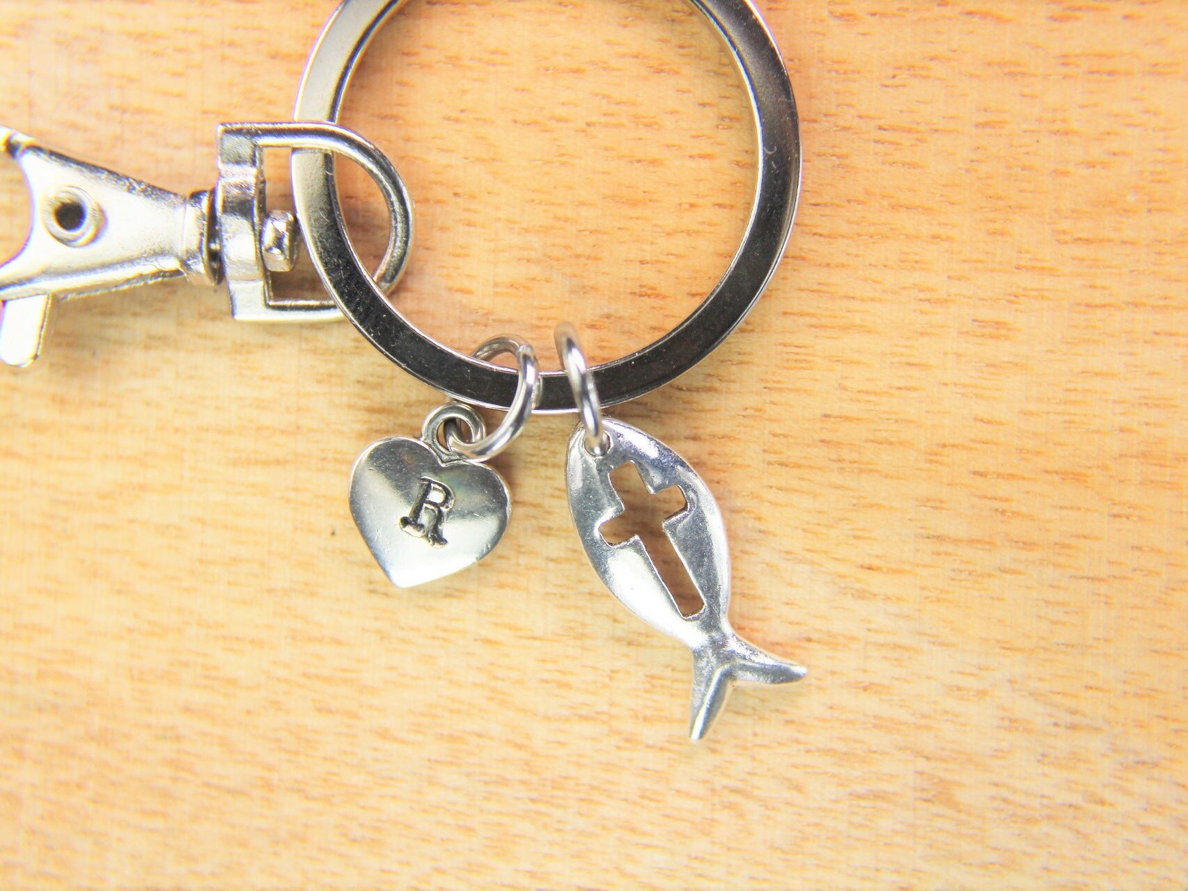 Jesus Fish Cross Charm Silver Jesus Fish Cross Charm Keychain - Etsy.de