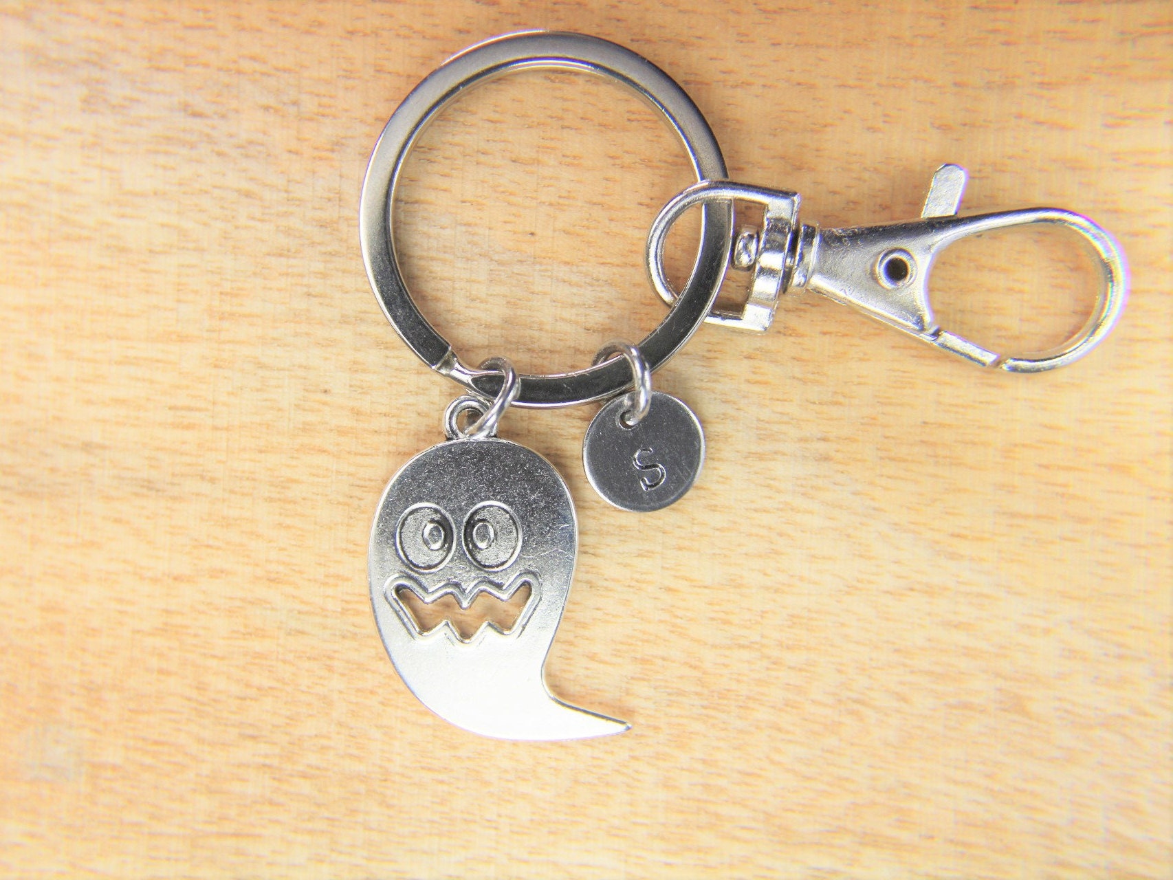 Ghost Keychain Ghost Pendant Silver Ghost Charm Halloween - Etsy