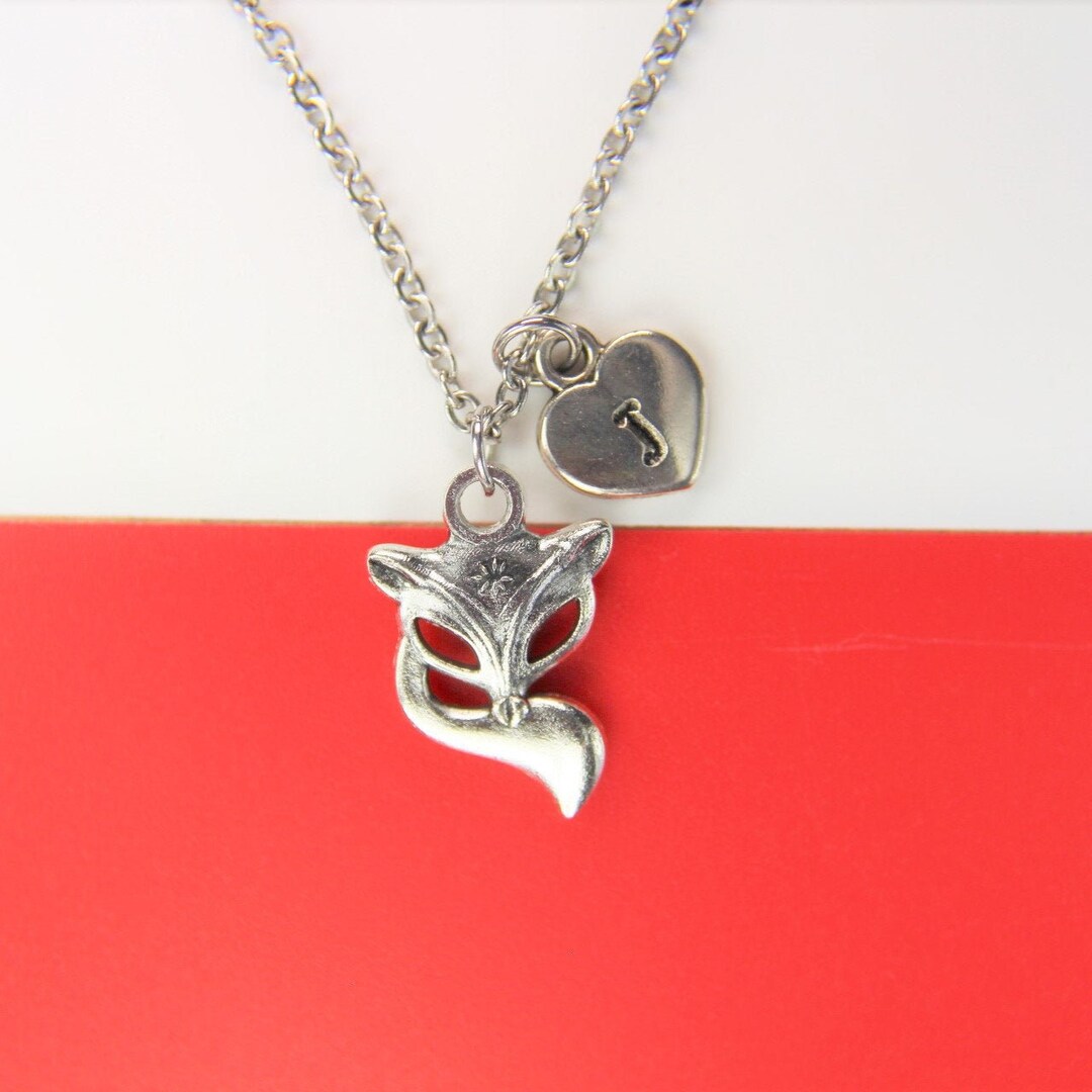 Fox Necklace Silver Fox Charm Necklace Fox Charm Animal Pendant ...
