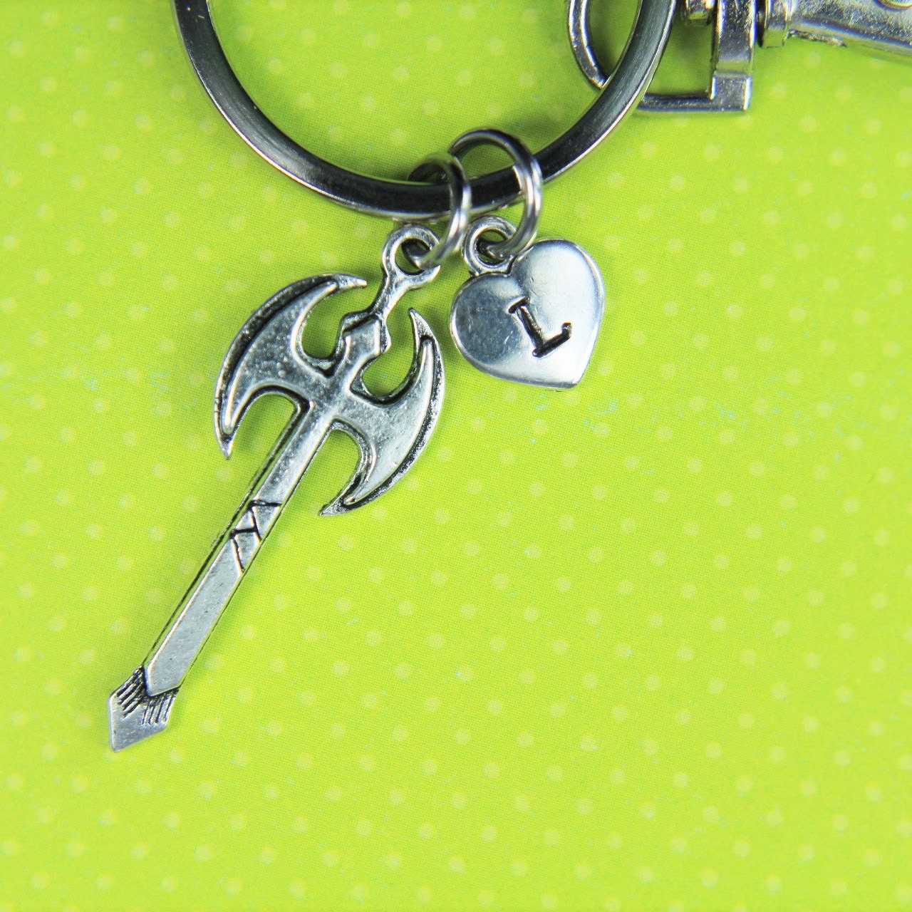 Silver Battle Axe Charm Keychain Axe Keychain Battle Axe Gift | Etsy