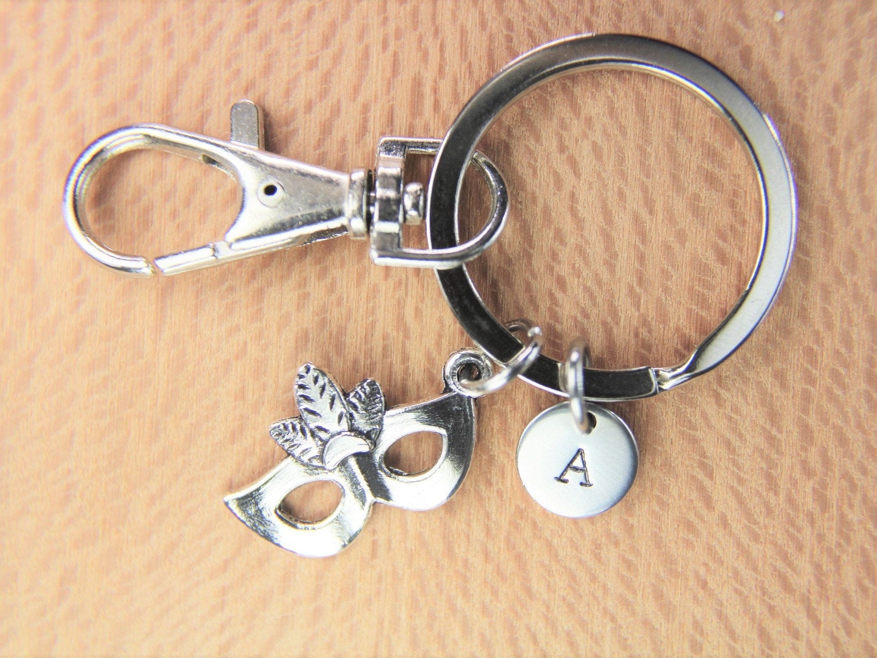 Mask Keychain Silver Mask Charm Theatre Mask Gift Birthday - Etsy.de