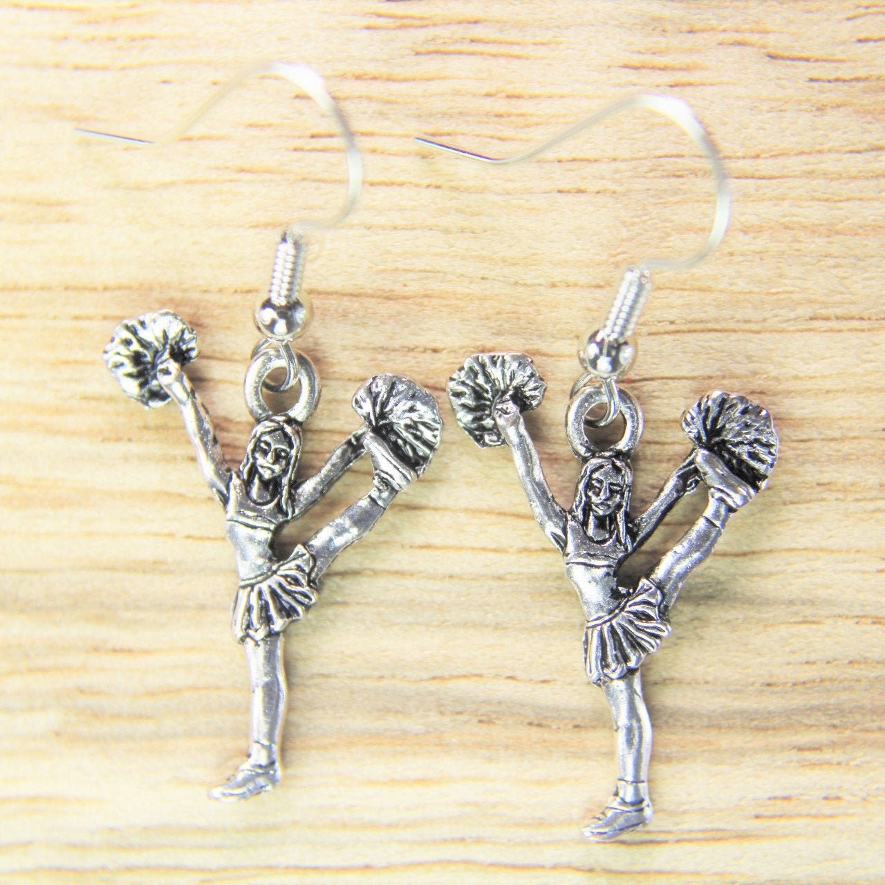 Cheerleader Earring Silver Cheering Charm Earring Cheer Team - Etsy.de