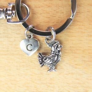 Chicken Keychain Silver Chicken Charm Chicken Charm Chicken Jewelry ...