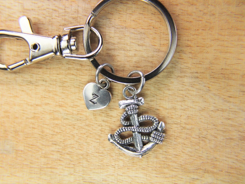 Anchor Keychain Silver Anchor Charm Keychain Traveler Gift - Etsy