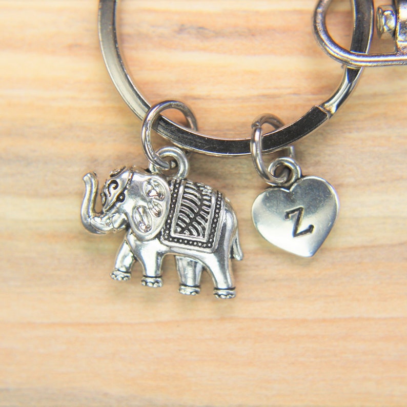 Elephant Charm Silver Elephant Charm Keychain Elephant Key | Etsy