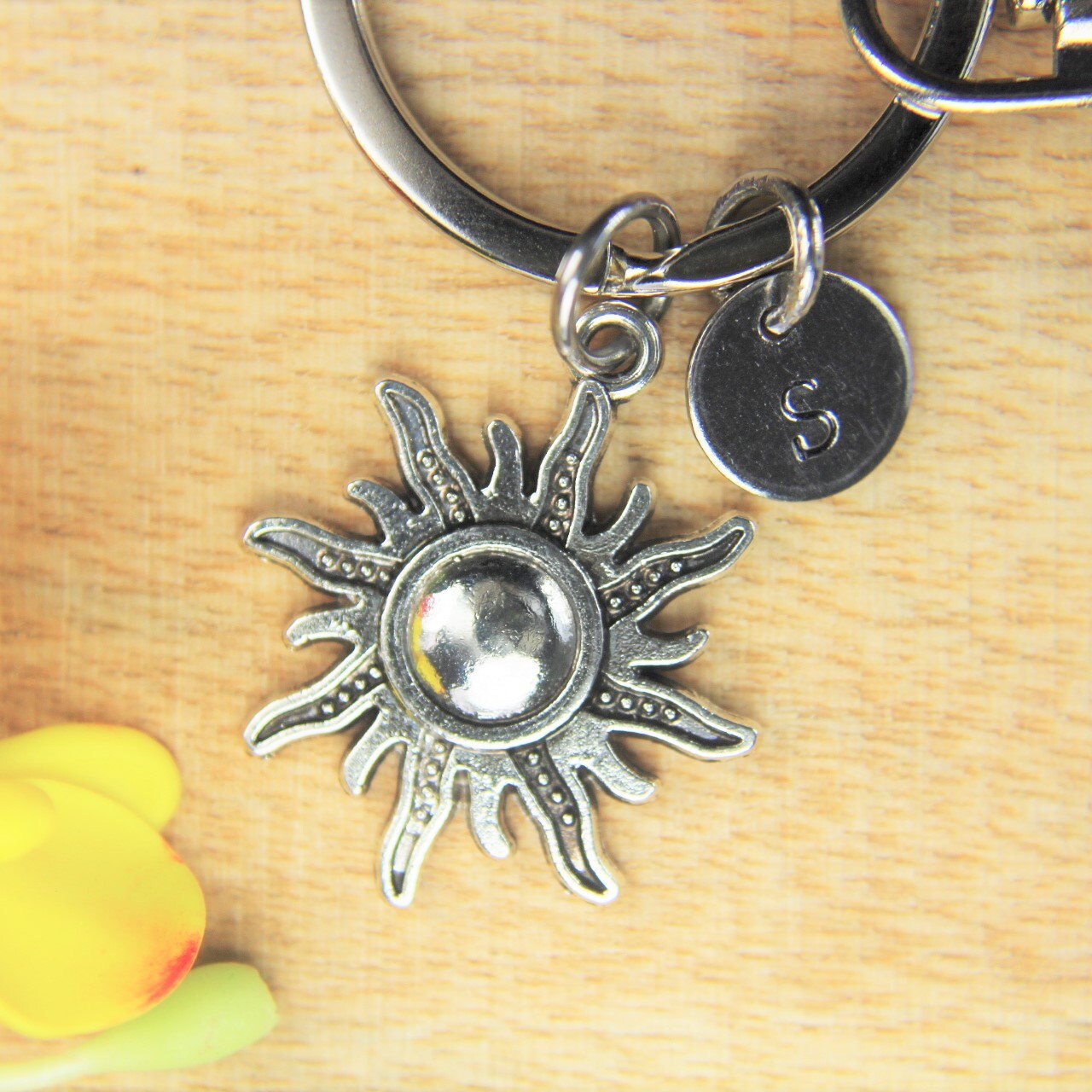 Sun Keyring Silver Sun Charm Keyring Sun Charms Sun Pendant - Etsy