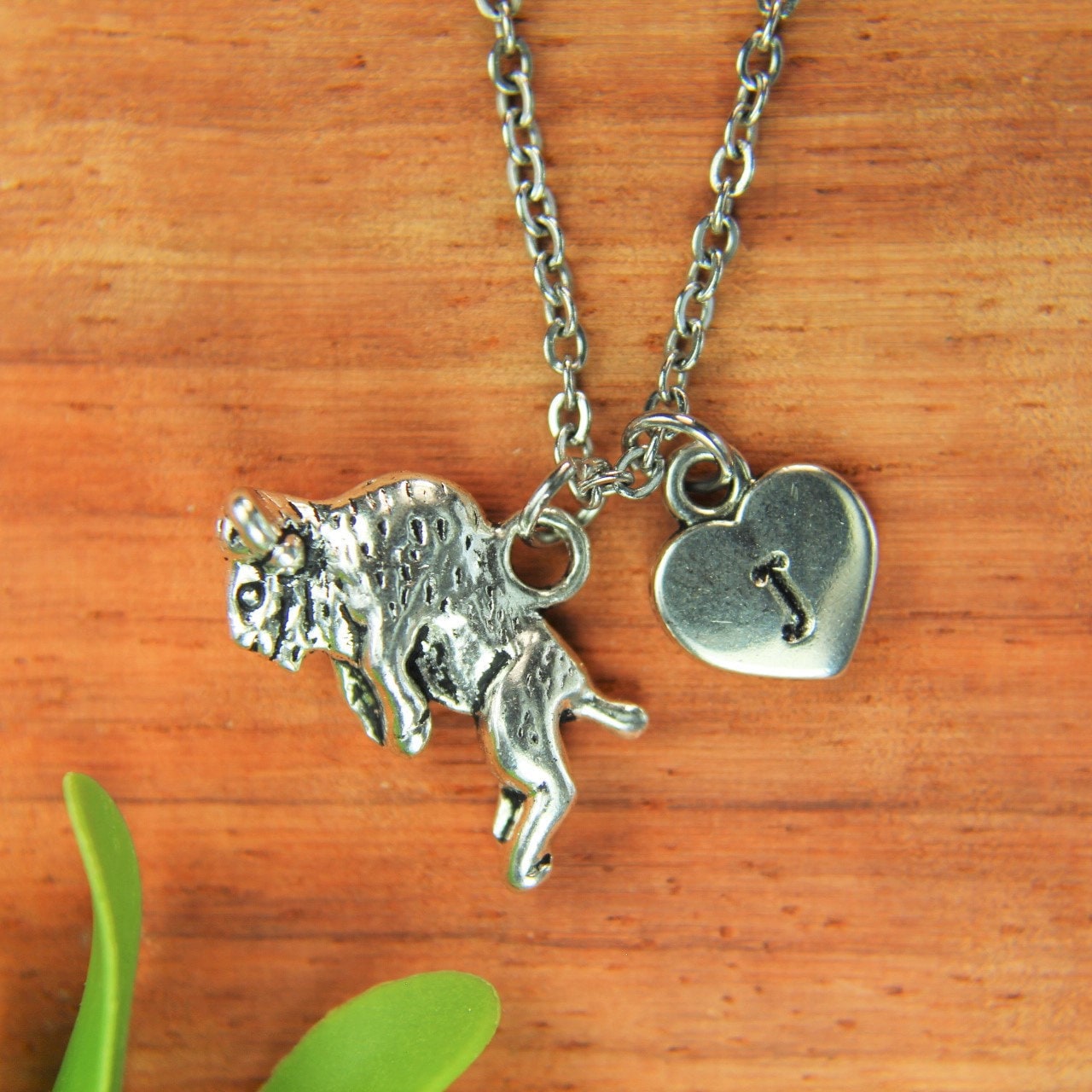 Bison Necklace Silver Buffalo Charm Necklace Animal Charm - Etsy