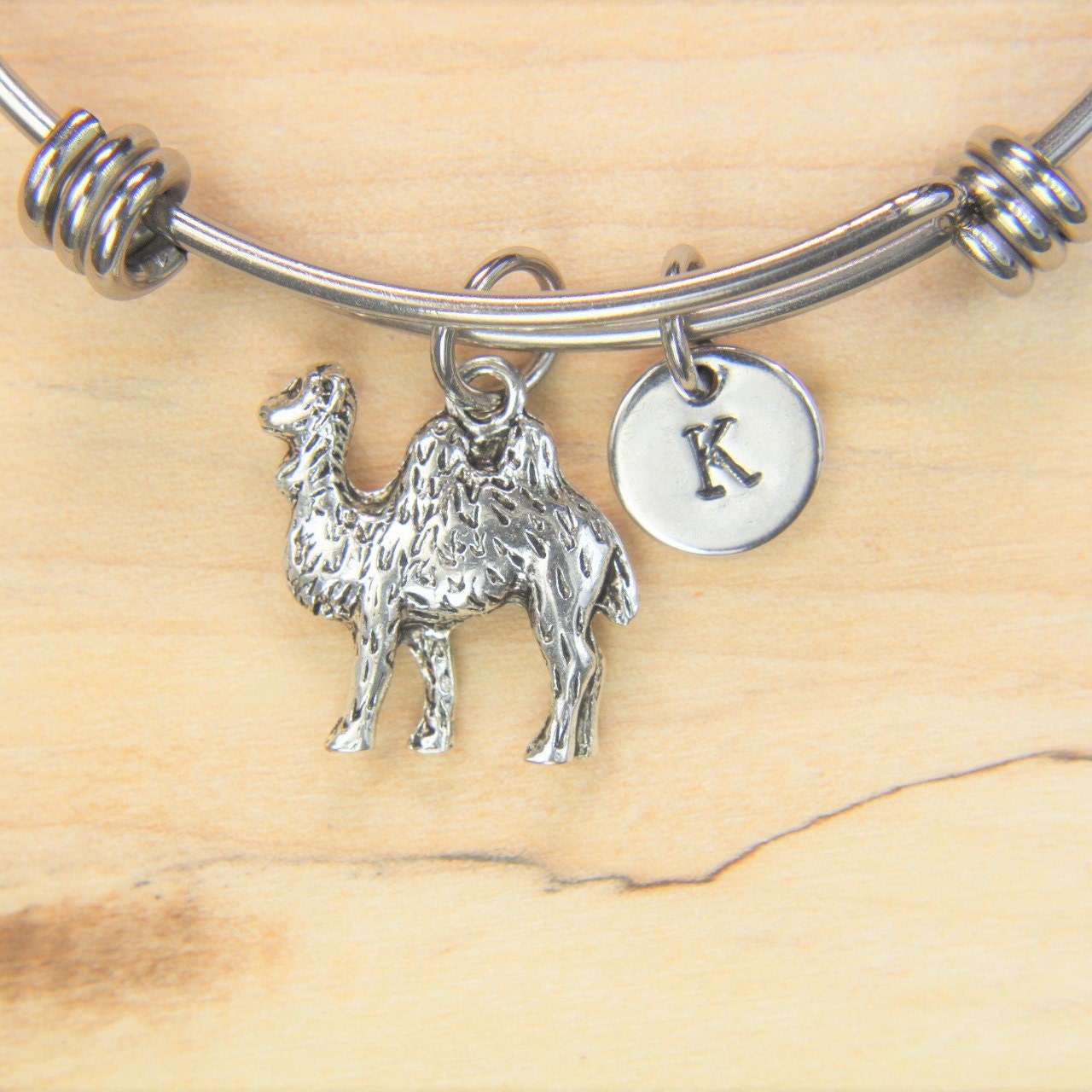 Camel Bangle Silver Camel Charm Bangle Camel Jewelry 3D Charm | Etsy