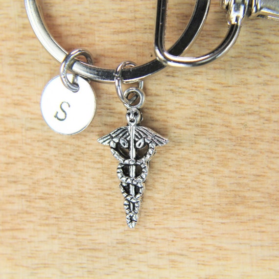 Caduceus Charm Keychain Doctor Gift Nurse Gift Medical Student | Etsy
