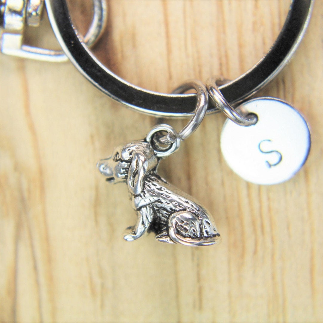 Dog Charm Silver Dog Charm Keychain Dog Key Ring Dog Pendant Animal ...