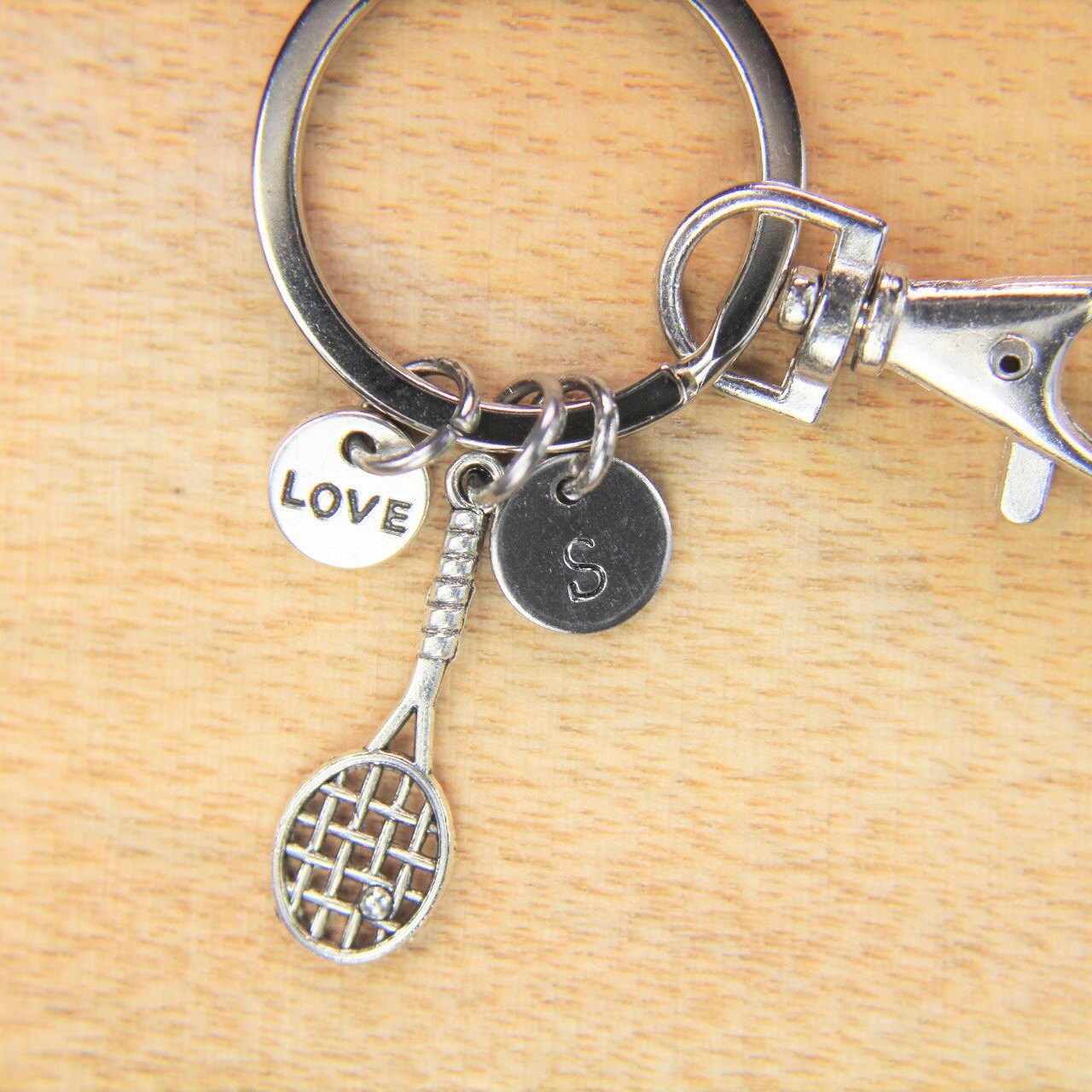 Tennis Racket Keychain Silver Tennis Charm Keychain Tennis - Etsy UK