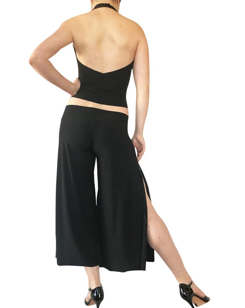 Black Solid; Cropped Tango Pant; Double Slit Tango Pant; Milonga Pant ...
