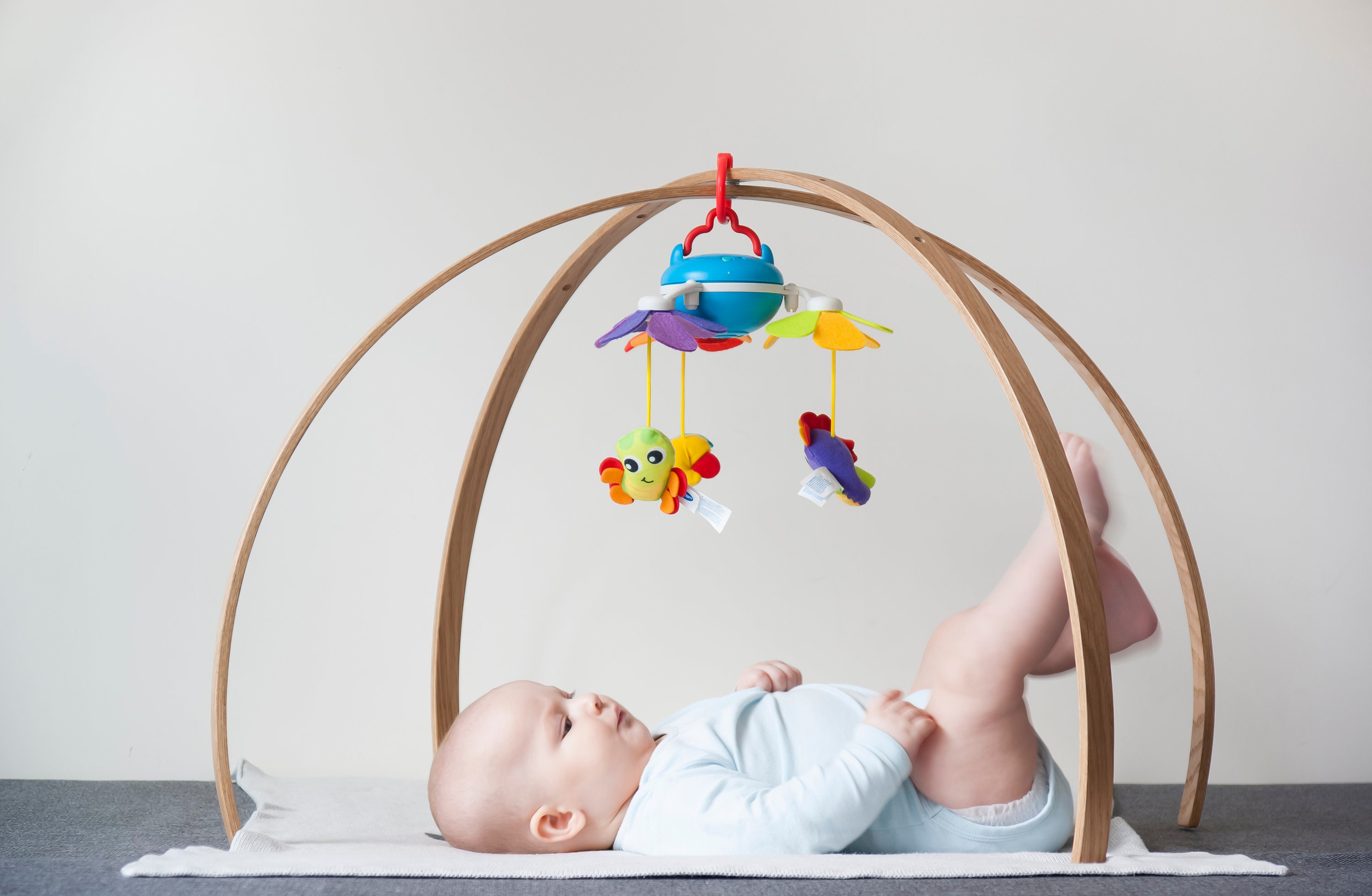 WOODEN BABY GYM frame of solid bent hardwood for hanging teetheer baby ...