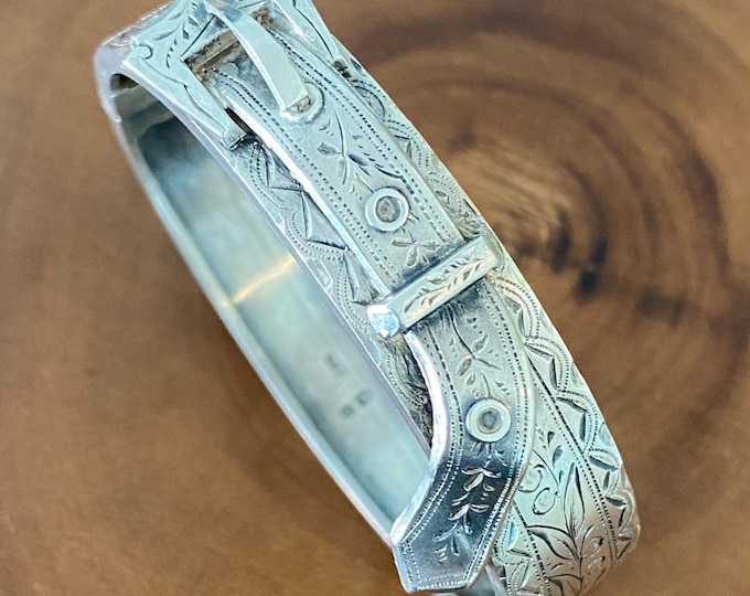Victorian Sterling Silver Buckle Bangle Bracelet- Birmingham 1886 - Etsy