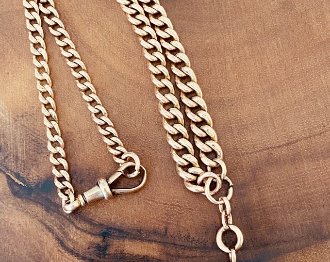Antique 9K Rose Gold Albert Chain Necklace - Etsy