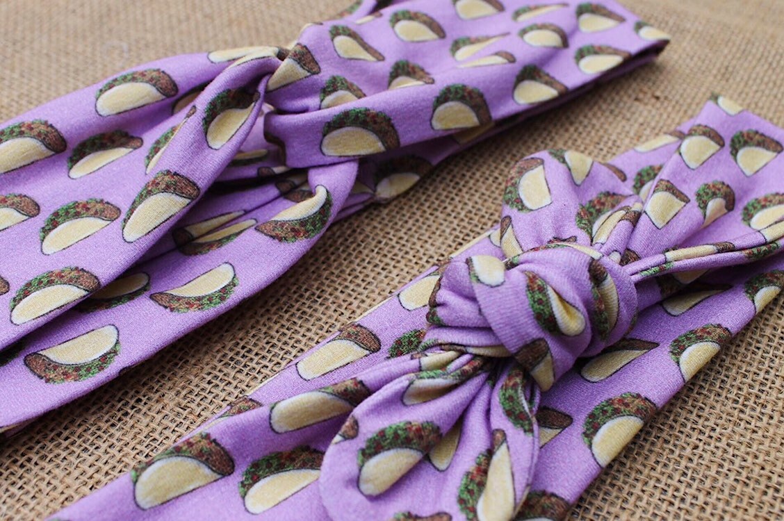 Taco Tuesday Bow Knot Turban Top Knot Baby Headband - Etsy